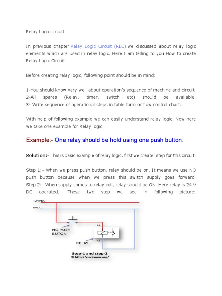 Relay Logic Circuit | PDF | Relay | Switch