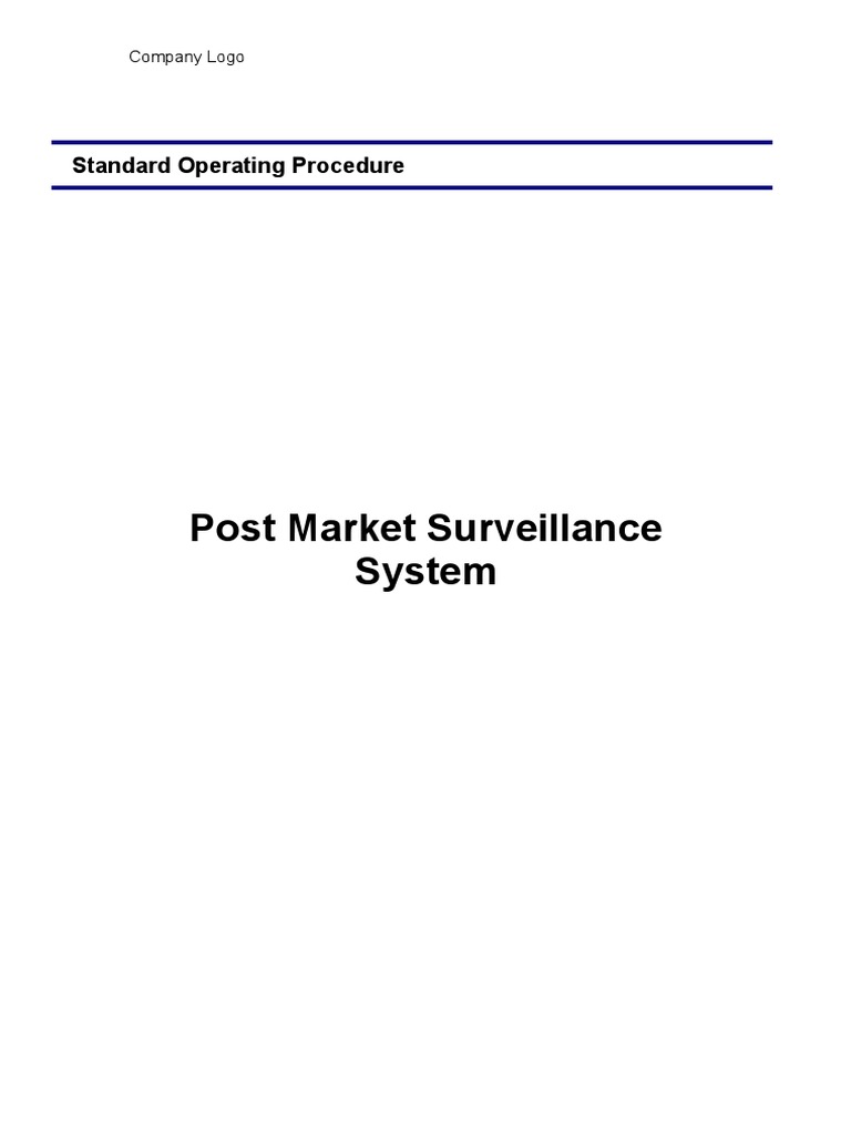 Post Market Surveillance SOP (1) | Quality Management System | Medical ...