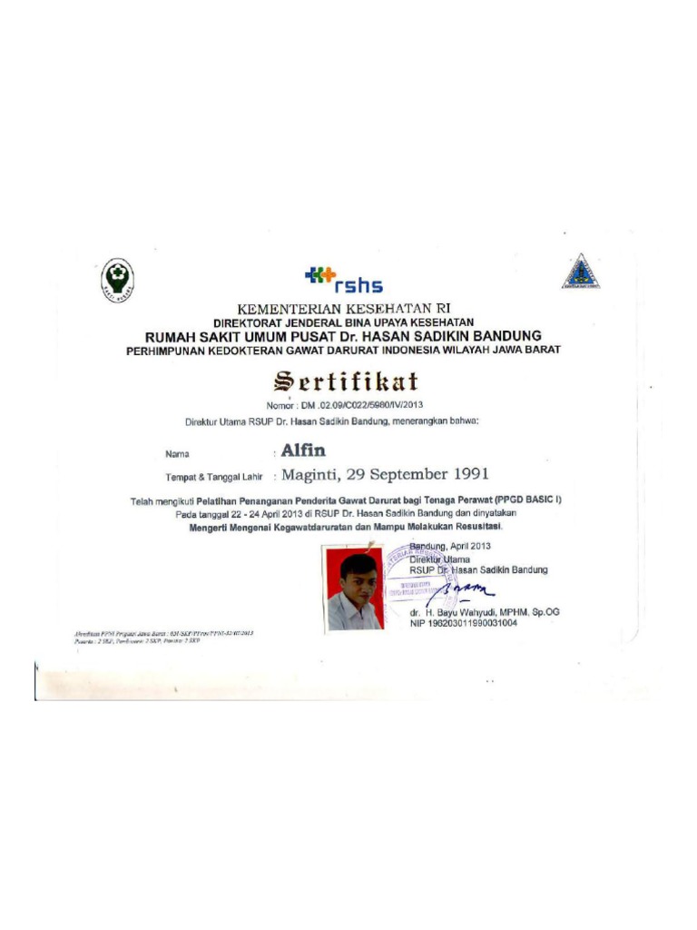 Sertifikat PPGD Basic I PDF | PDF