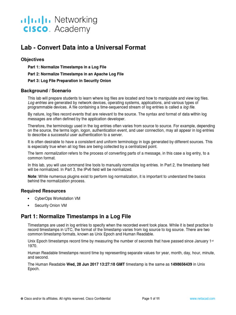 12.2.1.5 Lab - Convert Data Into A Universal Format | PDF | Apache Http Server | World Wide Web
