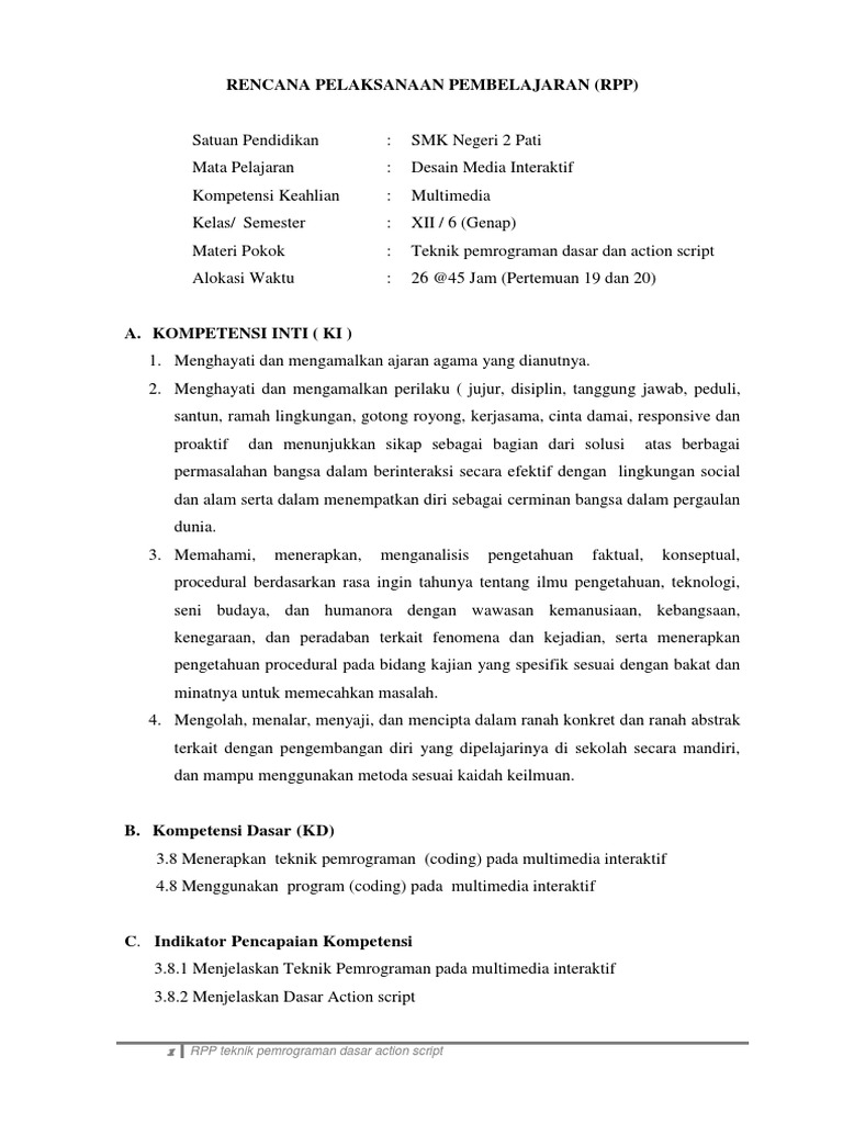 Teknik Pemrograman Dasar Dan Action Script (19 Dan 20) | PDF