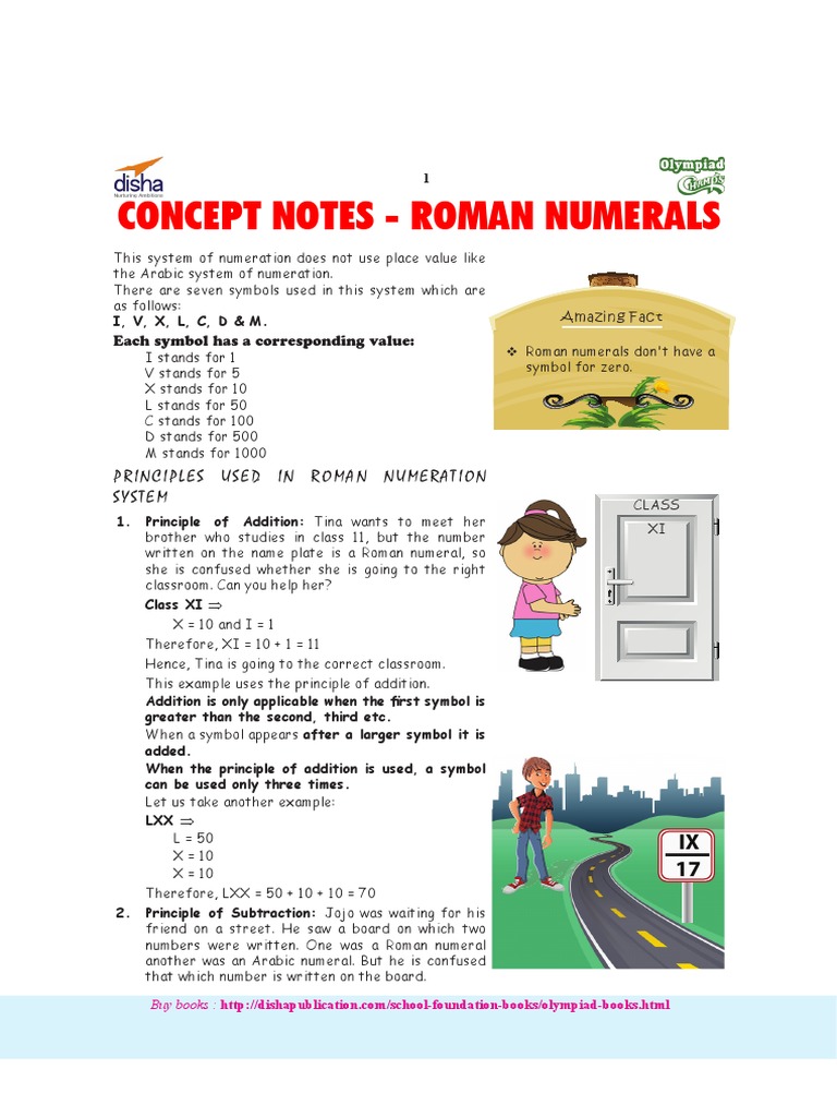 Concept Notes - Roman Numerals | PDF | Super Bowl | Teaching Mathematics
