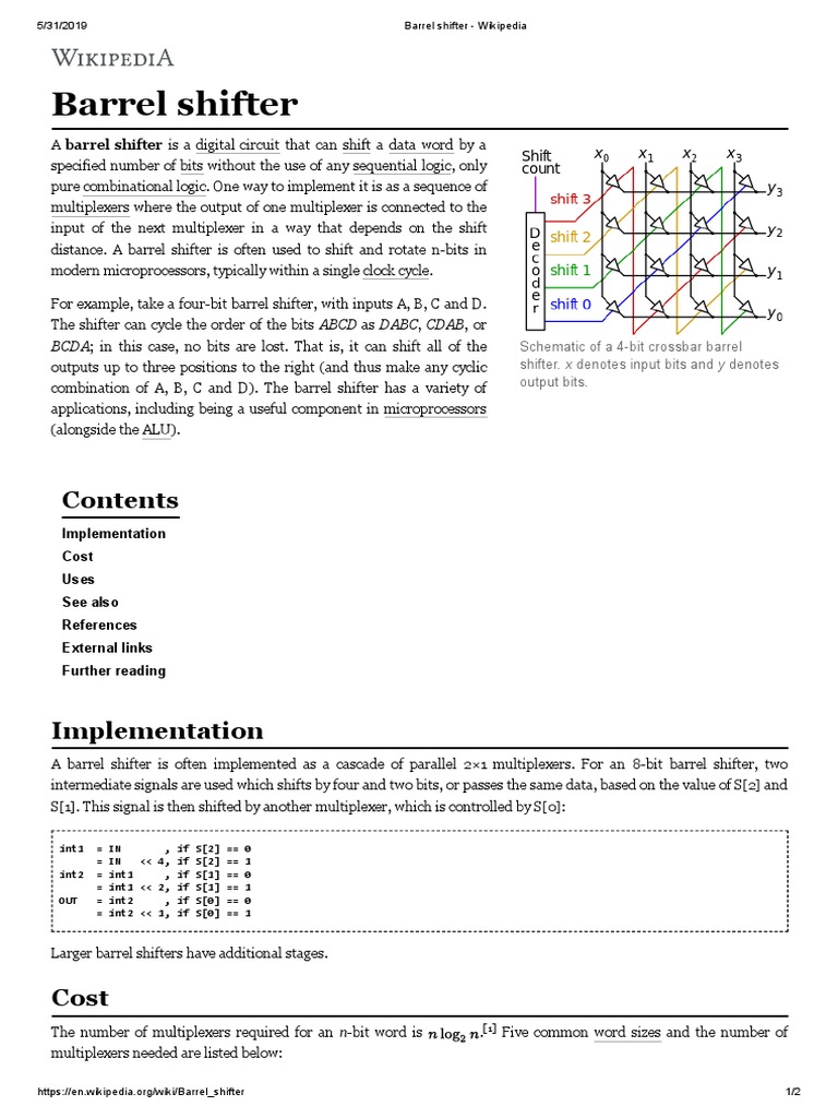 Barrel Shifter PDF | PDF | Theory Of Computation | Computer Hardware