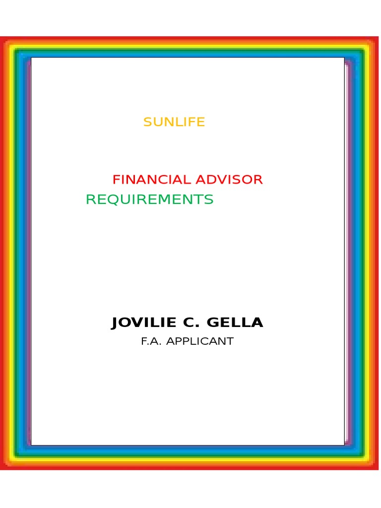 Requirements: Sunlife | PDF