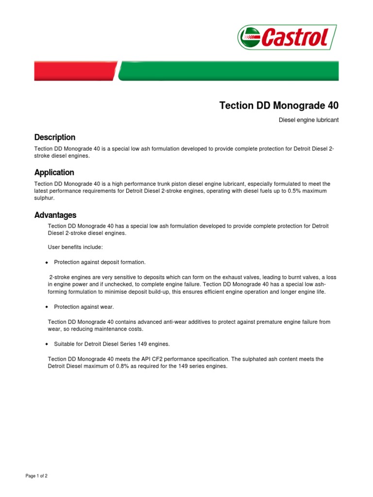 DD40 | PDF | Diesel Engine | Lubricant