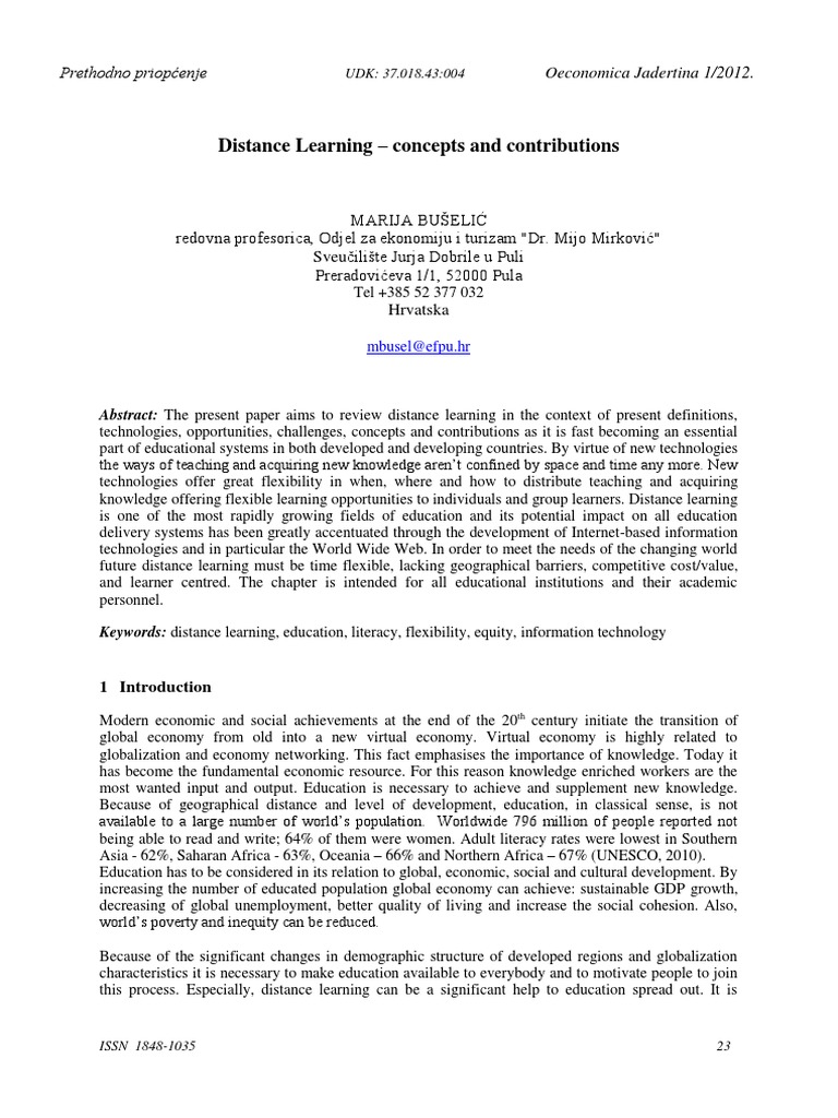 Exploring the Concepts, History, and Significance of Distance Learning ...