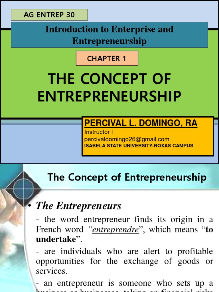 Chapter 1 - The Concept of Entrepreneurship | PDF | Entrepreneurship ...