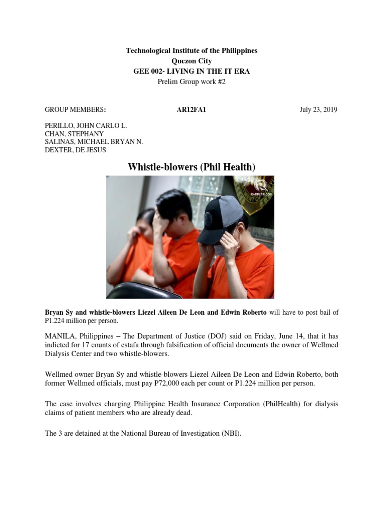 Technological Institute of the Philippines whistle-blower case studies ...