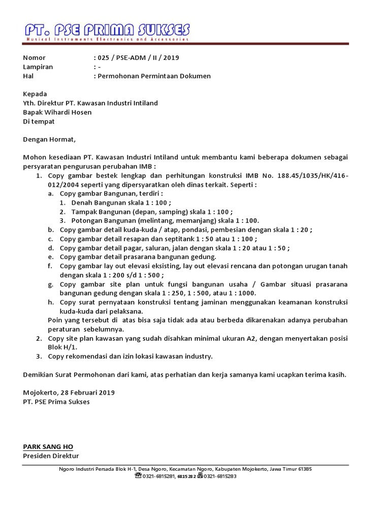 Surat Permohonan IMB | PDF