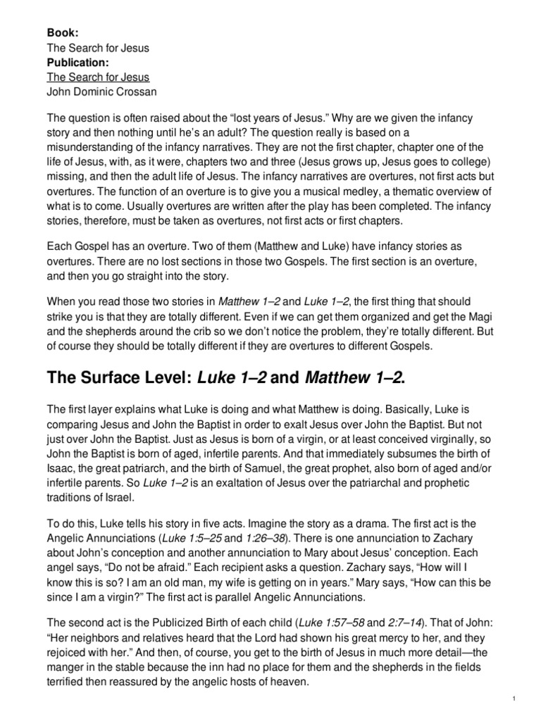 Understanding Jesus' Infancy Narratives | PDF | John The Baptist ...
