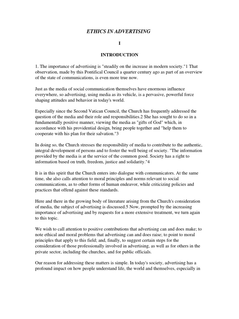 Ethics in Advertising | PDF | Advertising | Morality