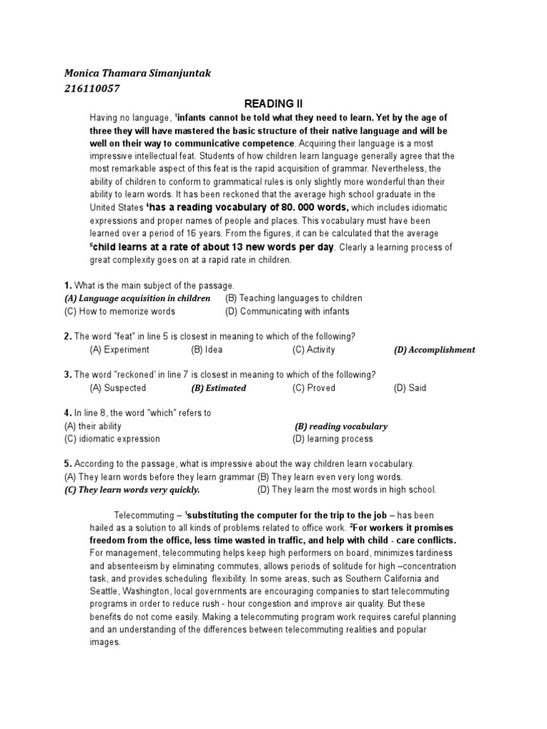 Reading Monica | PDF | Telecommuting | Employment