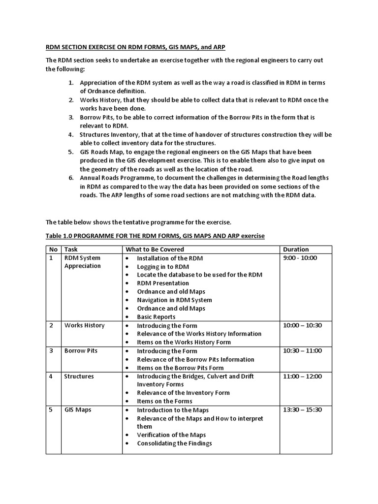 RDM Section Exercise On RDM Forms | Download Free PDF | Geographic ...