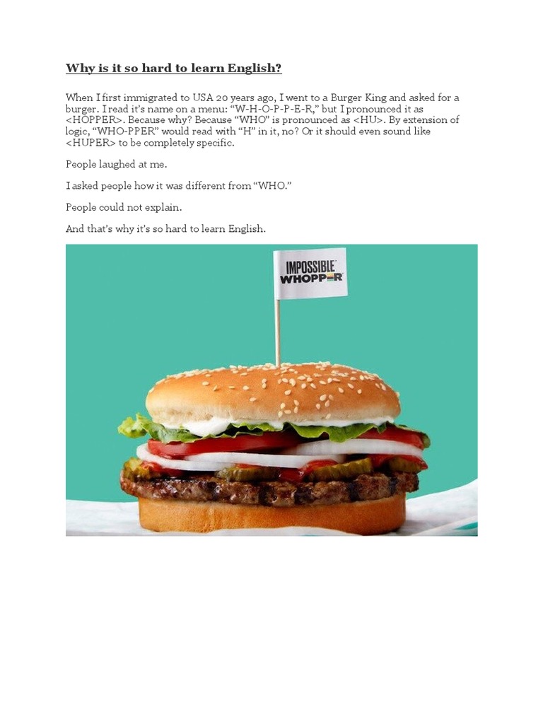 Why Is It So Hard To Learn English | PDF