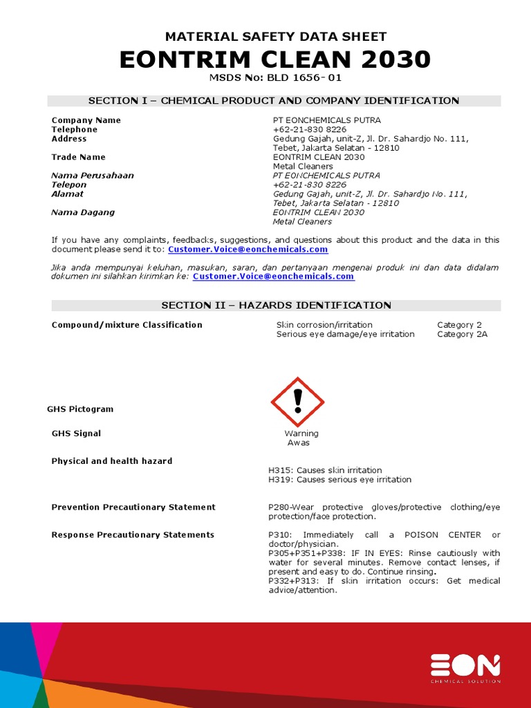 Trim Clean 2030-Msds (Bld-1656 v1) | PDF | Dangerous Goods | Combustion