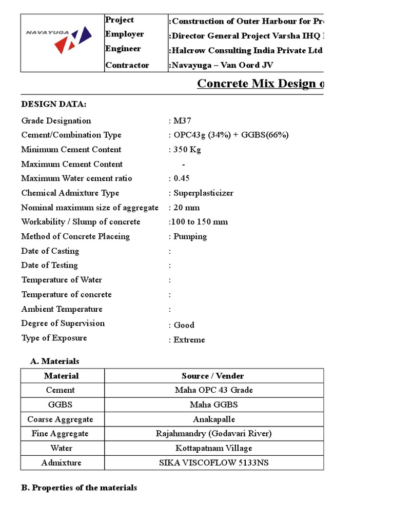 Trail Mix M37-Accropode | PDF | Construction Aggregate | Concrete