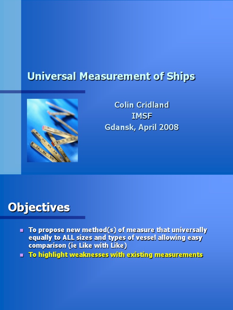 24 Universal Measurement of Ships Cridland | PDF | Tonnage | Watercraft