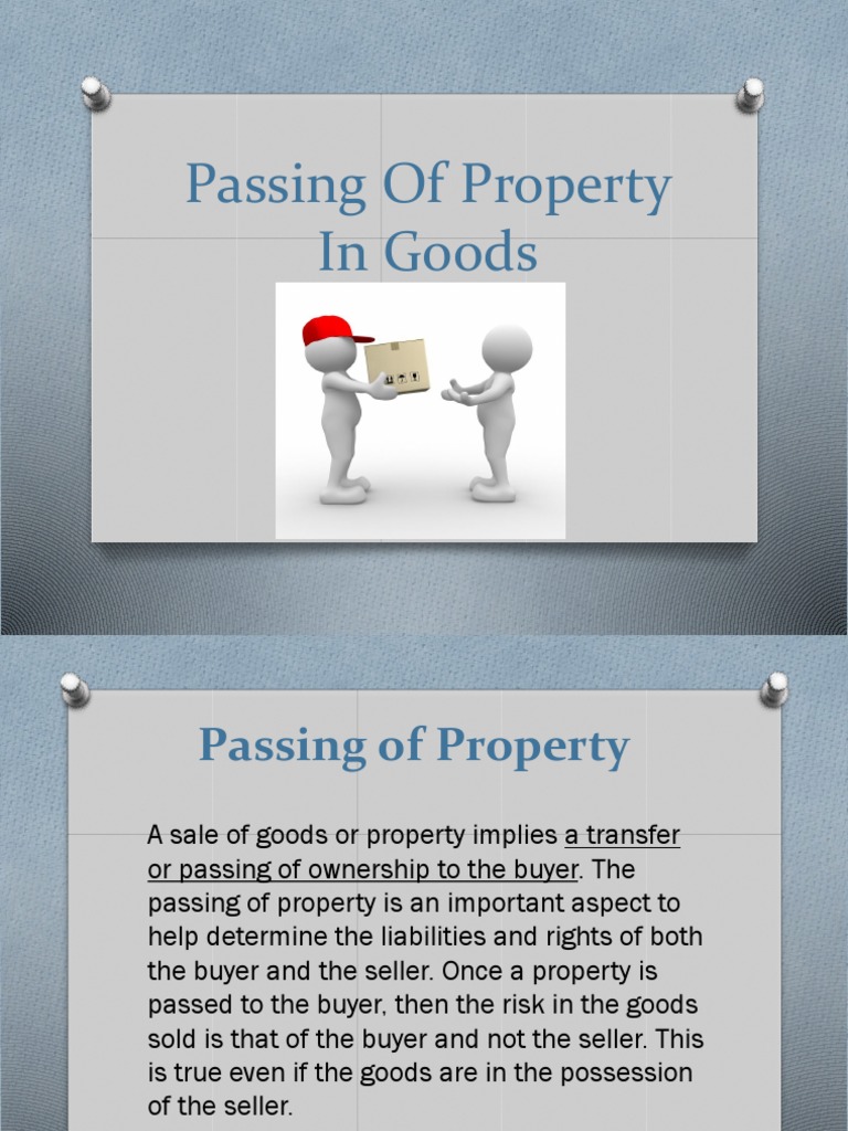 Passing of Property in Goods | PDF | Sales | Property
