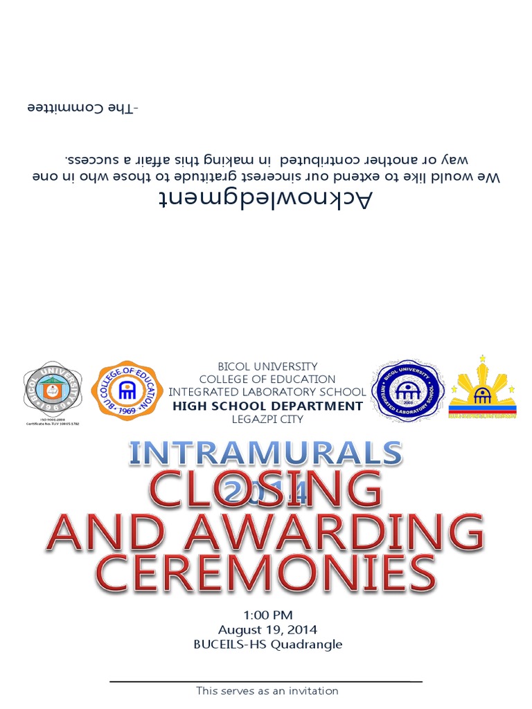 Closing Programme | PDF | Summer Sports | Athletic Sports