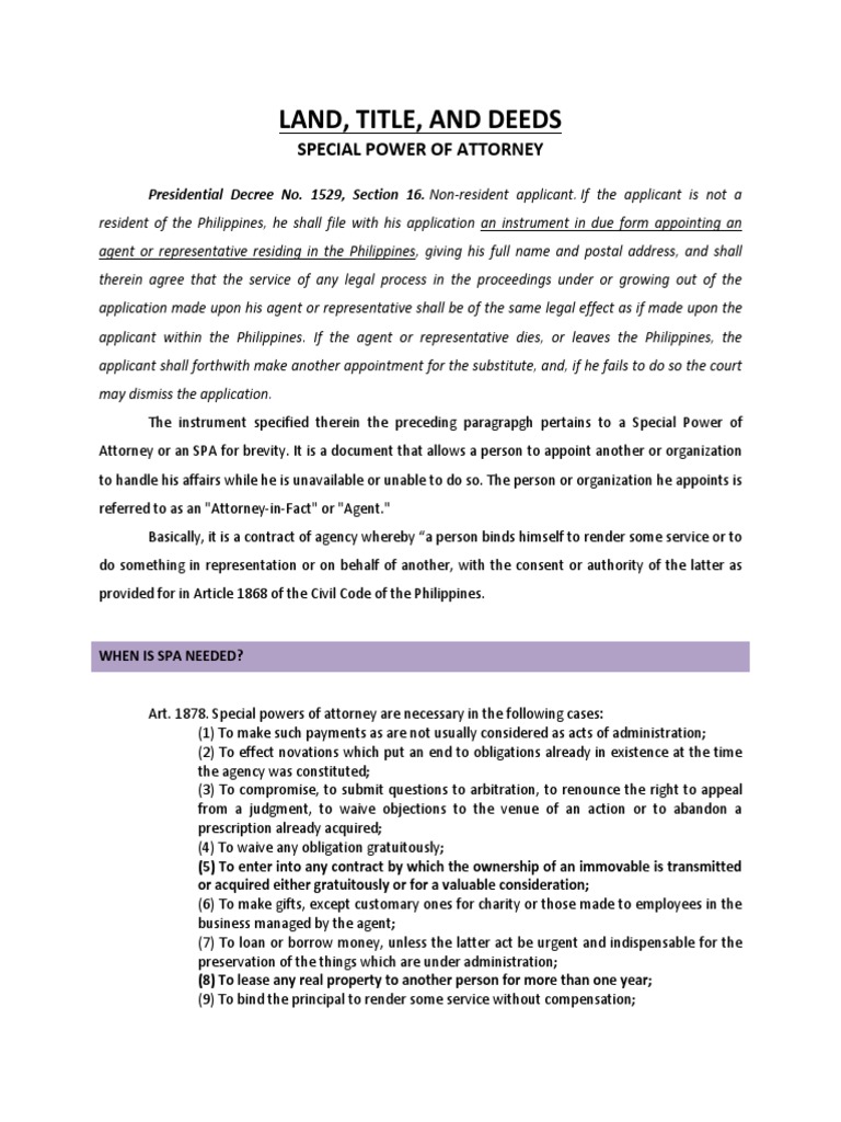 Land Title and Deeds | PDF | Notary Public | Power Of Attorney