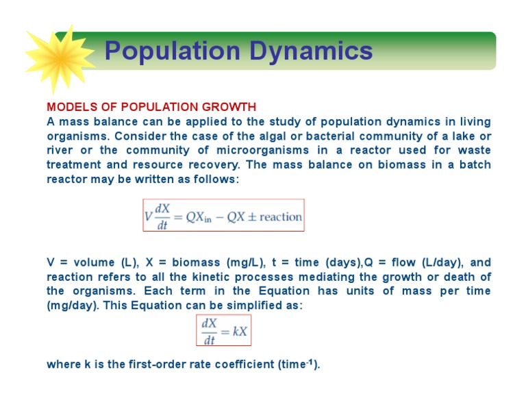 Population Dynamics: Models of Population Growth | PDF