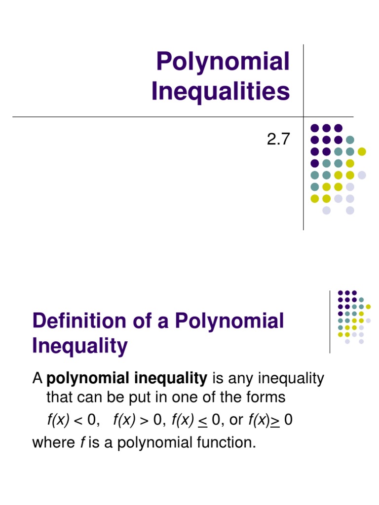 Polynomial Inequalities | PDF | Polynomial | Inequality (Mathematics)