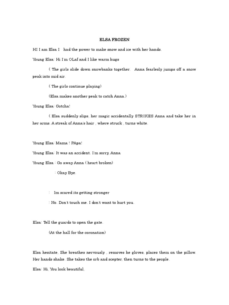 Frozen Script Elsa | PDF