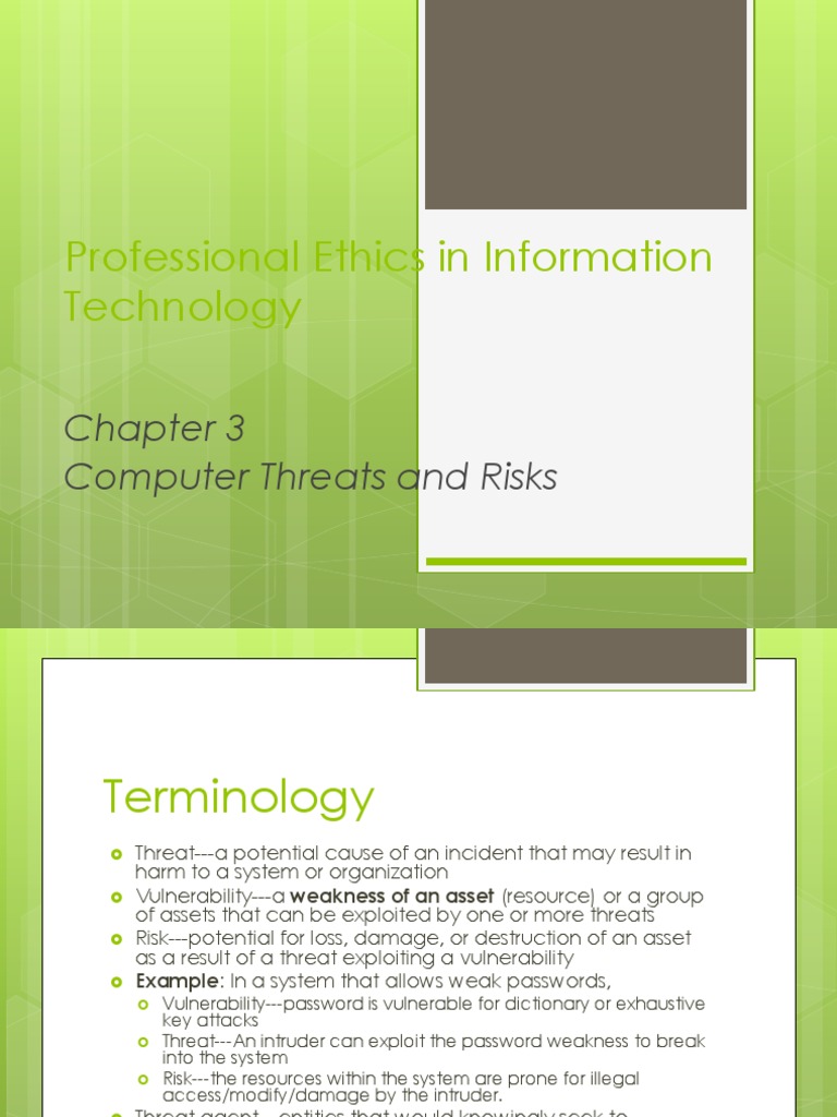 Lecture Note 3 Computer Threats and Risks | PDF | Malware | Denial Of ...
