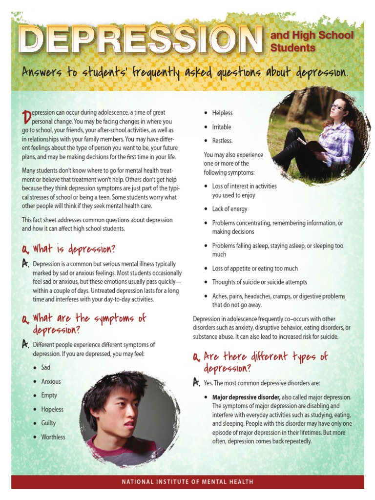 Understanding Depression in Teens | PDF | Major Depressive Disorder ...