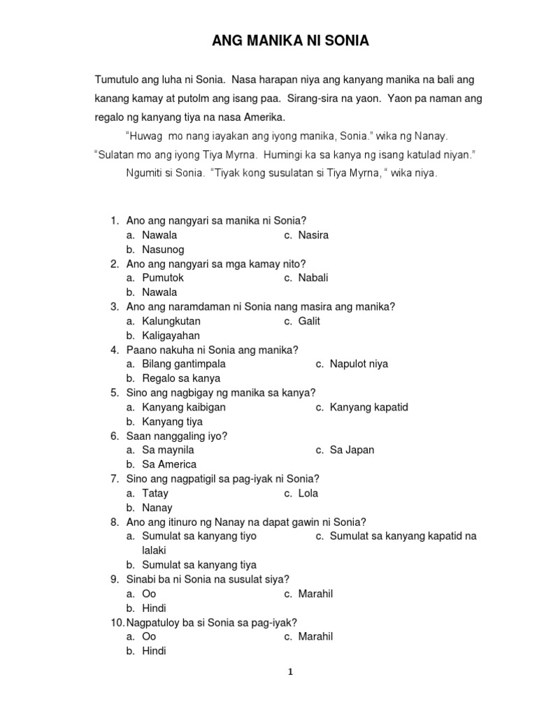 Mga Maikling Kwento | PDF