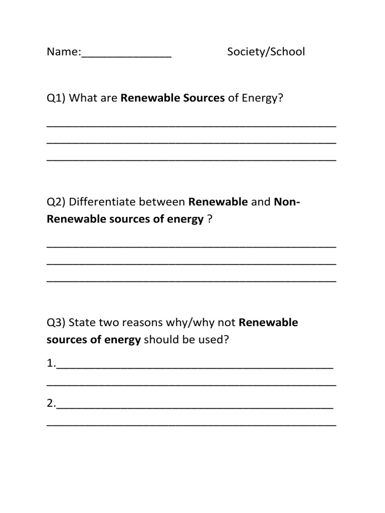 Renewable Sources of Energy ? | PDF