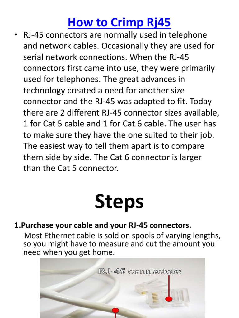 Crimping rj45 | PDF | Electrical Connector | Physical Layer Protocols
