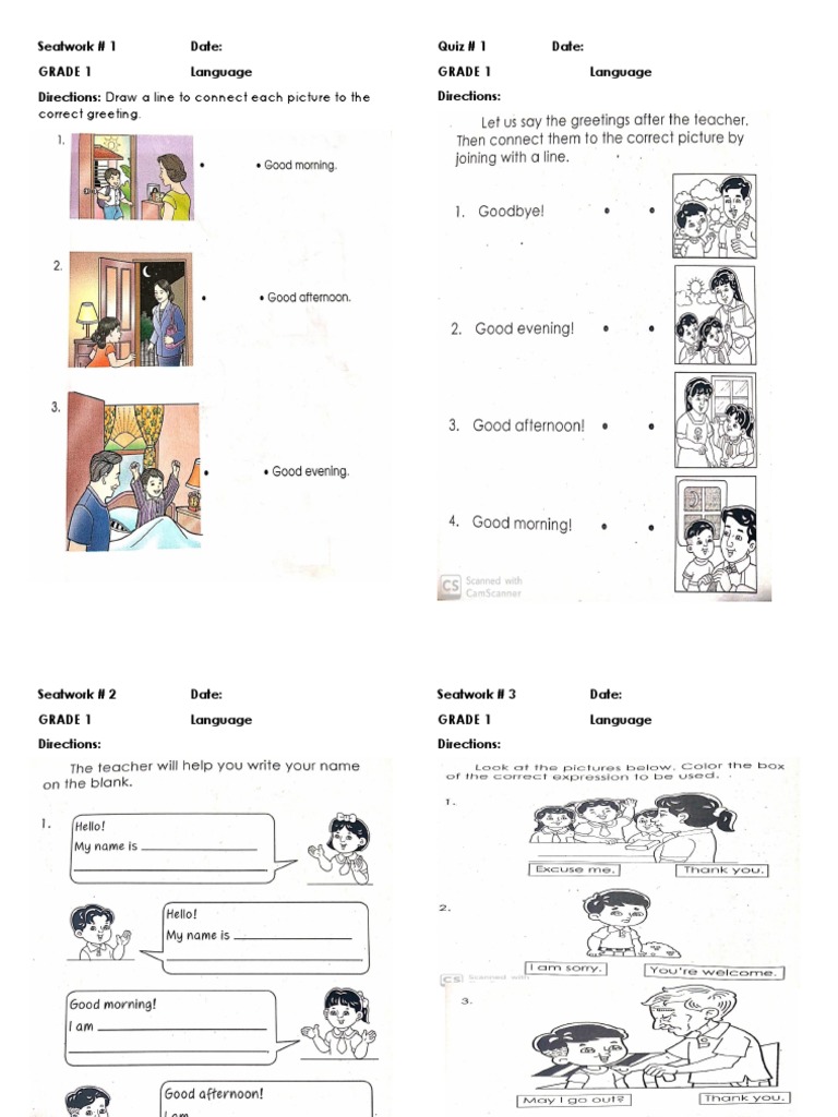 Grade 1 Language and Science Worksheets | PDF | Quiz Games ...