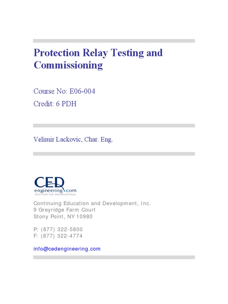 Protection Relay Testing and Commissioning | PDF | Software Testing ...