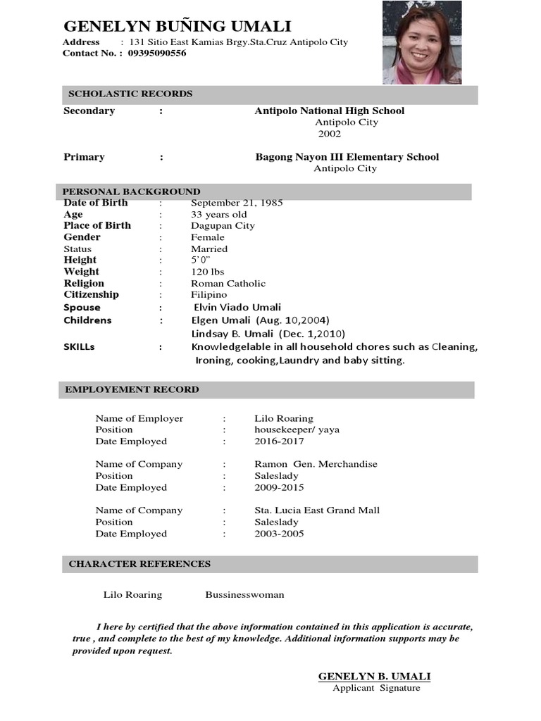 Genelyn Buñing Umali | PDF