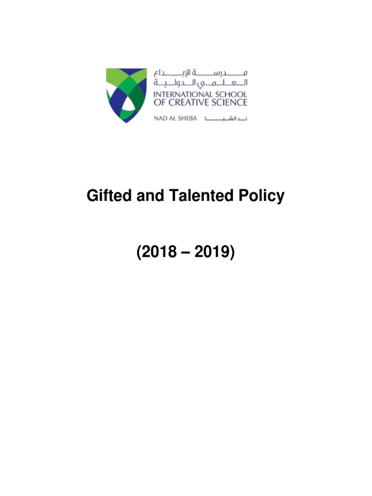 Gifted and Talented Policy 2018 - 2019 - 0 | PDF | Intellectual ...