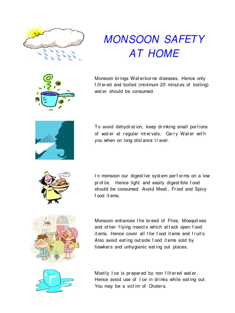 Monsoon Safety PDF | PDF | Hygiene | Foods