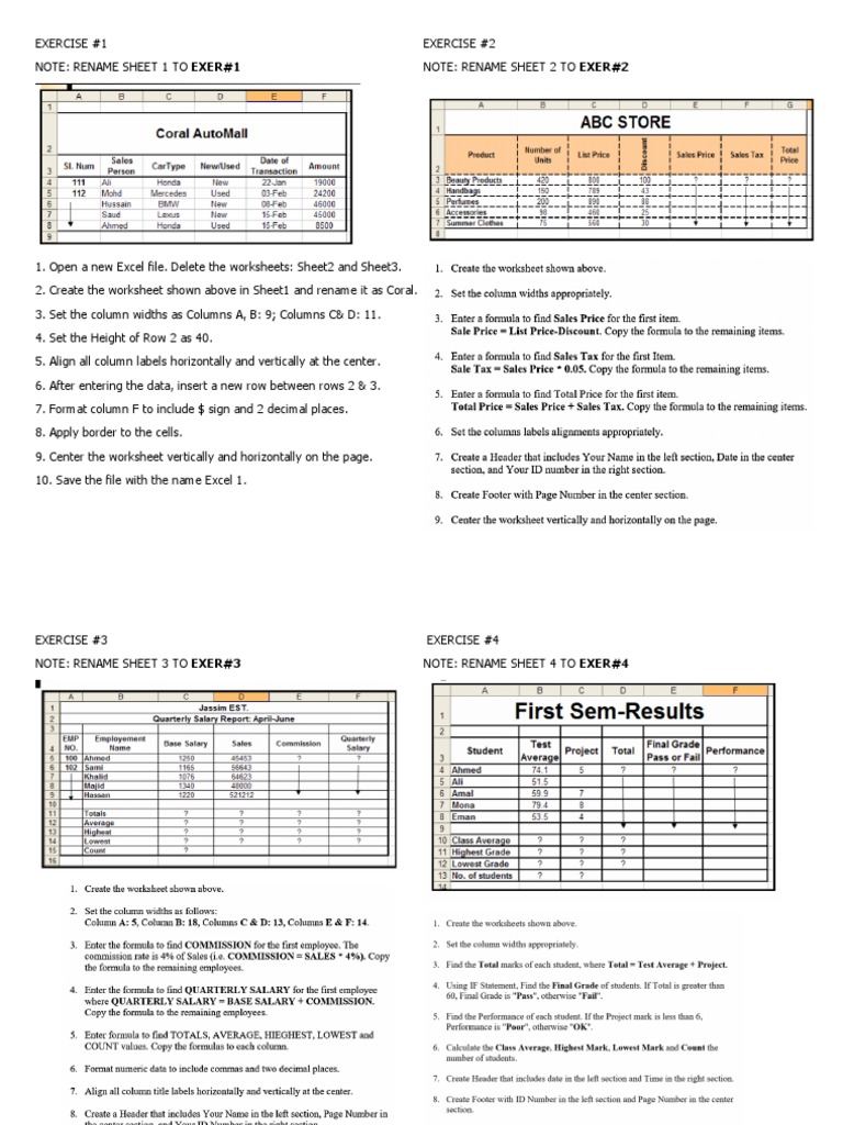 Ms Word Excel Powerpoint Exercises | PDF | Typefaces | Microsoft Excel