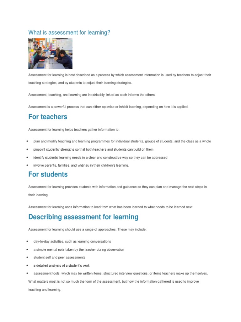 What Is Assessment For Learning | PDF