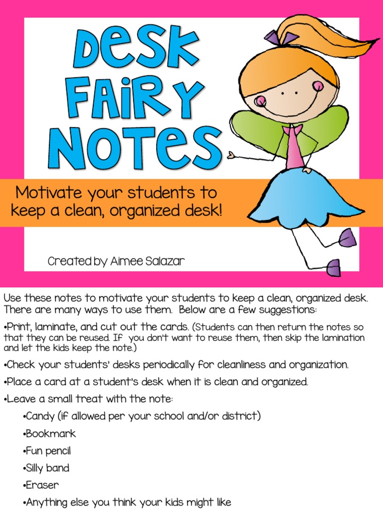 Desk Fairy Notes | Download Free PDF | Classroom | Intellectual Works