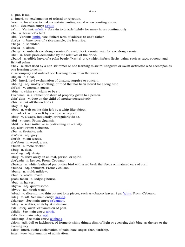 Manobo Dictionary | Trees | Nature