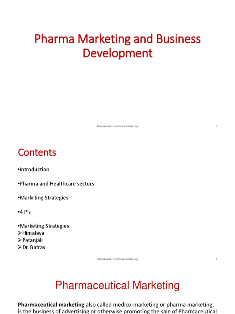 Pharma Marketing and Business Development | Pharmaceutical Industry ...