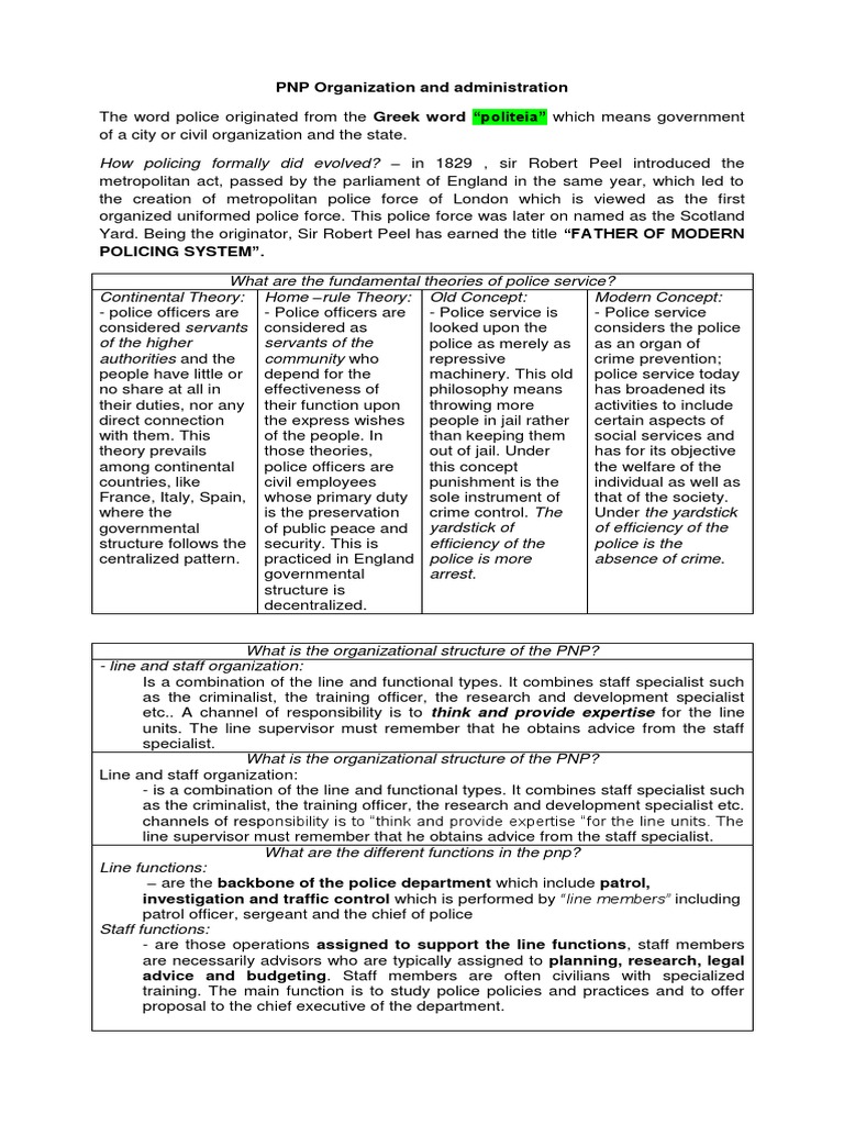 PNP Organizational Structure Overview | PDF | Prosecutor | Arrest