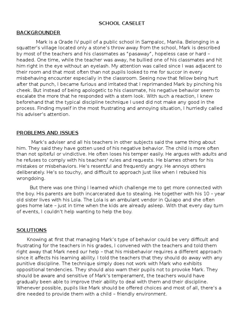 Case Let | PDF | Temperament | Behavioural Sciences