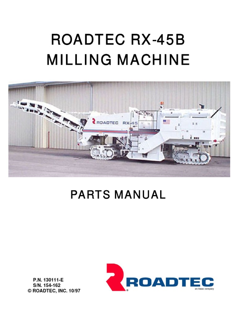 RX-45B Parts Manual Rev. E SN 154-162 | PDF | Cargo | Common Law