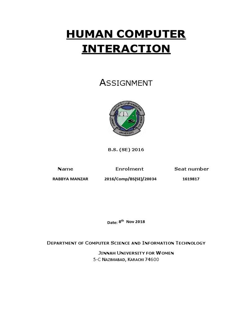 HCI Assignment | PDF | User Interface | Ios