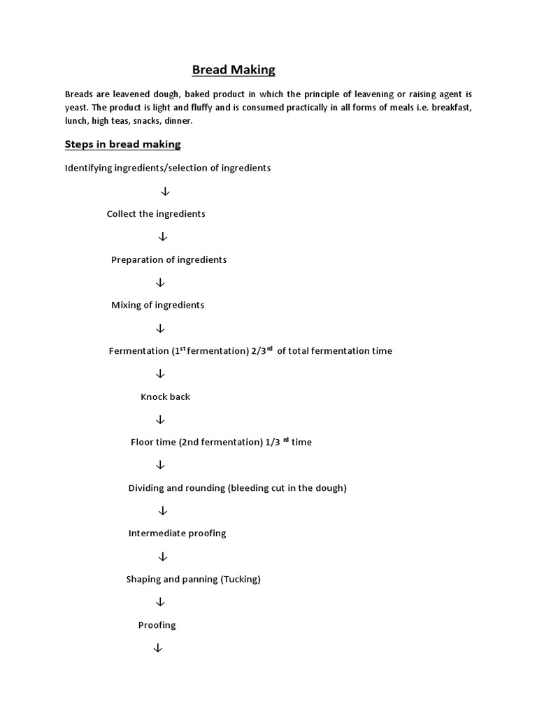 Steps in Bread Making | PDF | Breads | Dough
