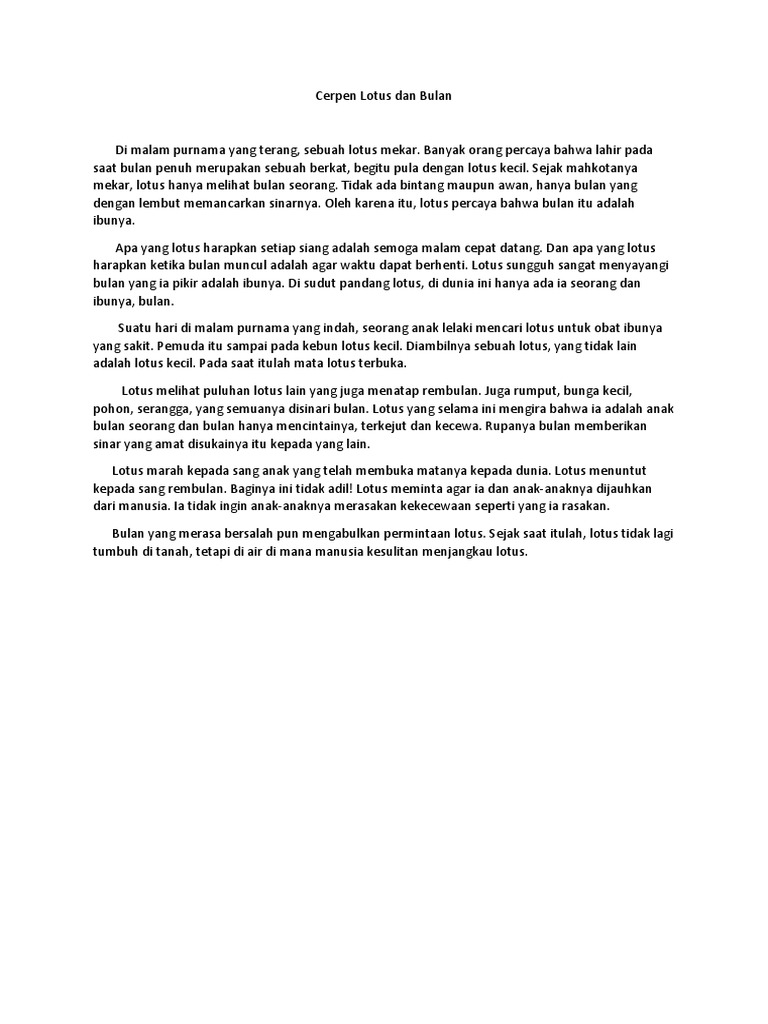 Cerpen Lotus Dan Bulan | PDF