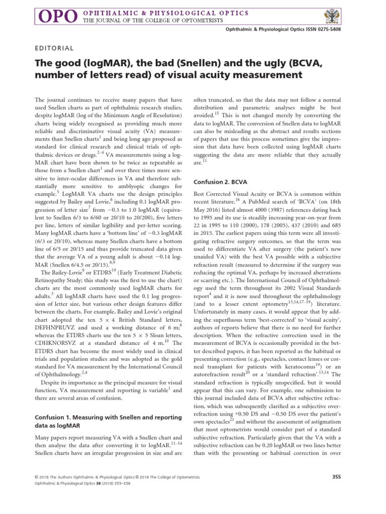 Bcva. Logmar | PDF | Ophthalmology | Visual System