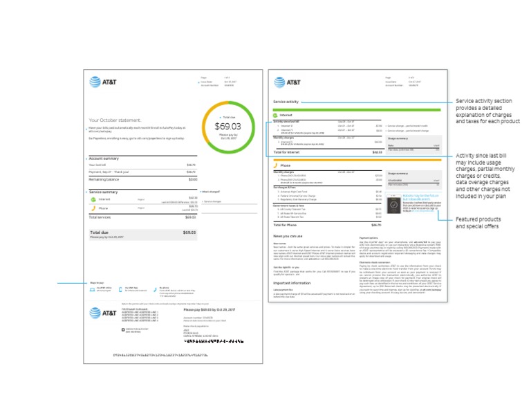 Your October Statement.: Service Activity | PDF | Cheque | Fee